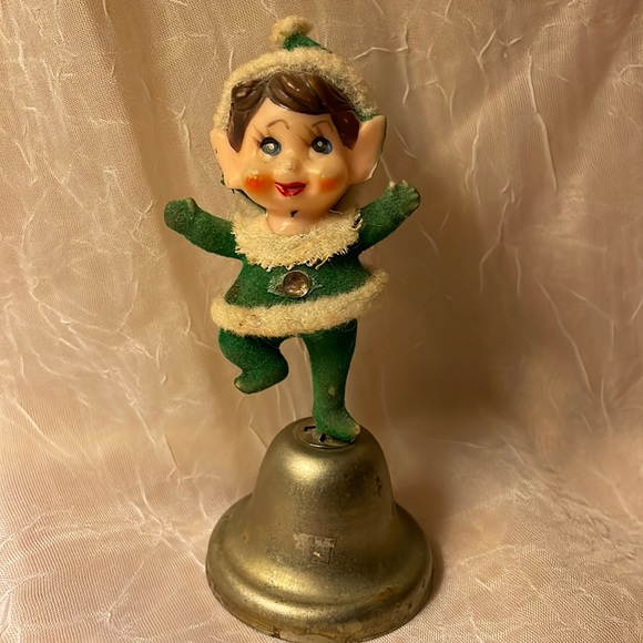 Vintage | Holiday | Vintage Elf Pixie Bell Wplastic Face Felt Outfit ...